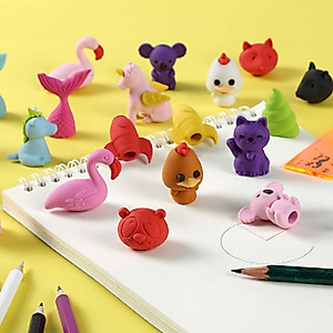 Mr. Pen- Animal Topper Erasers, 22 Pack, 8 Pack Take Apart Animal Erasers, Pencil Toppers, Pencil Erasers Toppers for Kids, Eraser Tops, Cap Erasers for Pencils, Fun Erasers Kids, Easter Egg Fillers