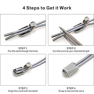 RJ-Sport 12 PCS Premium Nylon Shoe Lace End Clips, Zipper Pull Tabs