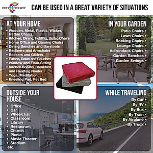 COMFORTANZA Large 20x20x3 Inches Memory Foam Square Thick Non-Slip Chair Seat Cushion for Recliners, Armchairs, Couches - Floor Cushion - Sciatica, Tailbone Pain & Pressure Relief - Soft - Brown