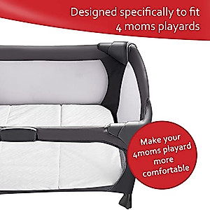 Trifold Mattress Topper Fits 4moms Breeze GO Portable Travel Playard & Breeze Plus Playard Only, Baby Foam Mattress with Ultra Soft Jacquard Water-Resistant Cover