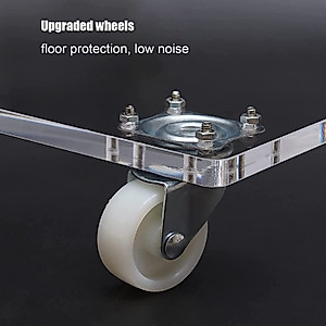 LIYUANJUN Acrylic Side Table, C Shape Nightstand with 4 Wheels Movable Small Side Table Laptop Desk for School Office Home Bedroom Furniture Decorative End Table 12.99×13.98×23.62Inch