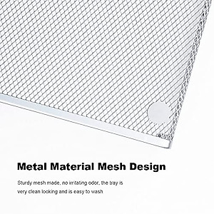 HANGYALI Expandable Cutlery Tray Mesh Flatware Metal Non-Slip 6 Compartments Kitchen Drawer Utensil Organizer (Black)