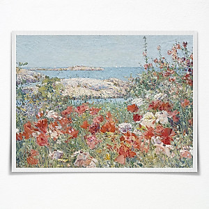 Vintage Spring Painting Summer Landscape with Wild Flowers Canvas Wall Art Coastal Floral Room Decor Oil Painting Impressionism Traditional Scenic for Living Room, Office, Bedroom - 12x16in Unframed