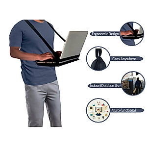 Walking Desk Mobile Laptop Desk, Hands Free Wearable Desk Mobile Laptop Harness, Standing Desk Walking Desk for Clipboard or 13" Laptop