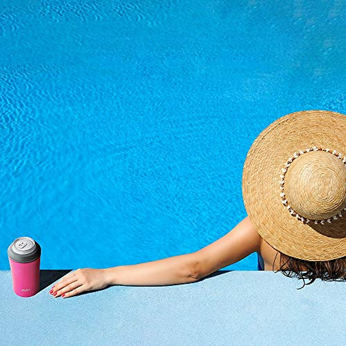 Zak Designs Durable 18/8 Stainless Steel with Vacuum Insulated Can and Bottle Cooler, Great for Cold Drinks Stay Cold in Pool and Party (12oz, Raspberry, BPA Free)