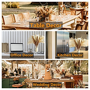 100 PCS Small Boho Pampas Grass, 17" Naturally Dried Pompas, Pampas Grass Decor for Wedding , Boho Party Decorations, Table Decor（Brown and White）
