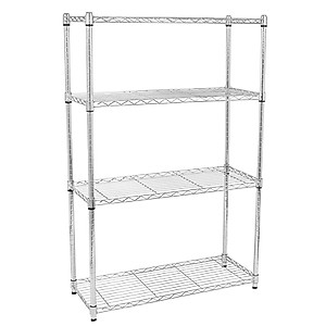 LEGENDARY-YES 4 Tier Layer Chrome Shelf - 36"x14"x48" Easy Assembly Steel Wire Metal Shelving Rack