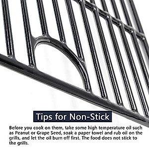 Hongso 17 inch Grill Grates and 14 9/16" Heat Plates Replacement for Nexgrill 720-0830H, 720-0888N, 720-0958A, 730-0958A Models