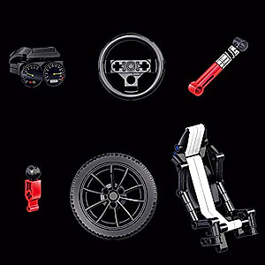 NC Building Blocks Car Technique Building Blocks and Engineering Toy, Brick Construction Toy, Adult Collectible Model Cars Kits to Build, 1:12 Scale Blocks Racing Car Model 2615 Pieces (QL0013)