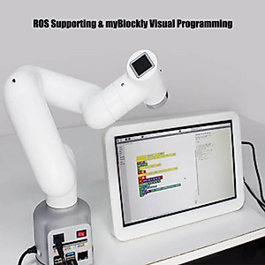 ELEPHANT ROBOTICS Robotic Arm myCobot 280 with Raspberry Pi 4& Flat Base, Open Source 6-DOF Robot Arm, Collaborative Desktop Coding Robot, Education ROS Robot Arms for Programming Learning