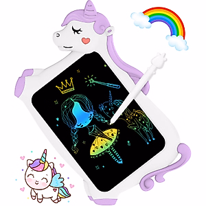 CHEERFUN LCD Writing Tablet for Kids Toys 10'' Toddler Unicorns Toys Gifts for Girls Age 3-8 Erasable Doodle Board Mess Free Drawing Pad Birthday Gift Ideas Christmas Stockings Easter Basket Stuffers