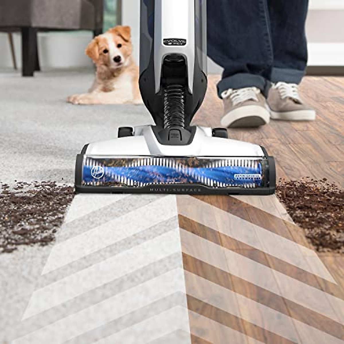 Hoover ONEPWR Evolve Pet Cordless Small Upright Vacuum Cleaner, Lightweight Stick Vac, For Carpet and Hard Floor, BH53420V, White