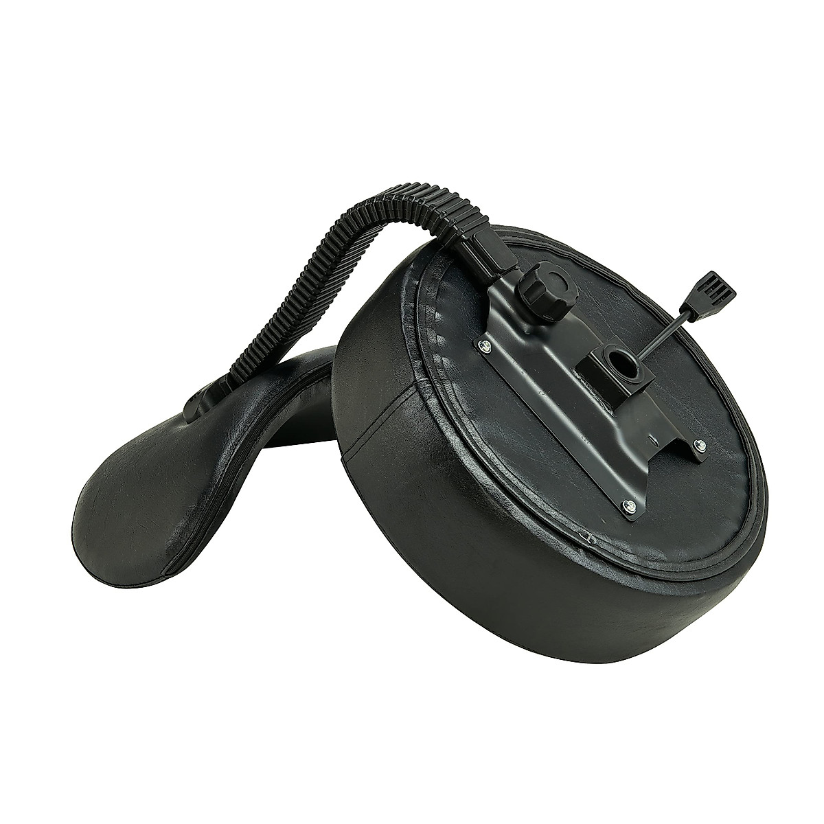 Lilfurni Swivel Rolling Stool Round Chair,Thick Sturdy Padding,Adjustable Stool with Wheels for Doctor,Medical,Massage Salon,Office,Shop(Black) (with Back, Black)