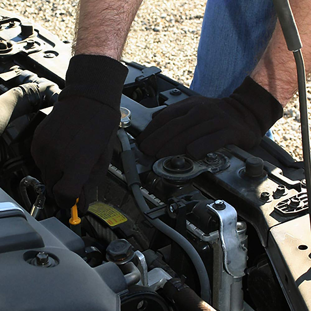 Midwest Gloves & Gear 3203P06-L-AZ-6 Midwest Gloves and Gear Men's Jersey Work Glove, Brown, Large