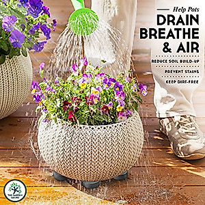 The Garden Gecko Invisible Pot feet for Outdoor Plant pots and Flowers. Solid Rubber Pot risers with Enhanced Grip | 20 Pack.