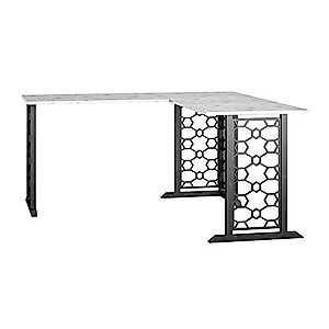 CosmoLiving by Cosmopolitan Ella L, White Marble/Black Desk