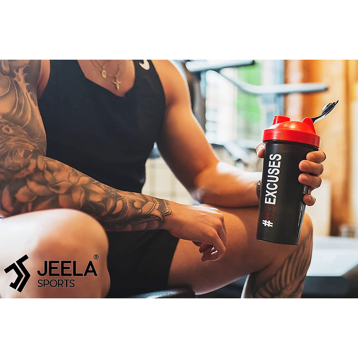JEELA SPORTS [5 PACK Protein Shaker Bottles for Protein Mixes -24 OZ- Dishwasher Safe Shaker Cups for Protein Shakes - Shaker Cup for Blender Protein Shaker Bottle for Shakes Protein Shake Blender