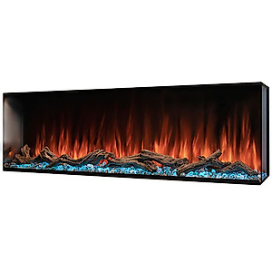Modern Flames Landscape Series Pro MultiView 3-Sided Wall Mount/Built-In Electric Fireplace (LPM-5616-TH-WTC/LP), 56-Inch, Wireless Thermostat & Full Wall Control