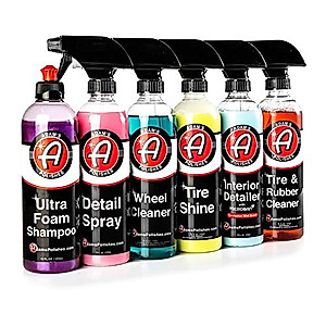 Adam's Elite 6 Pack - Our Top Selling Car Detailing Products Bundled Together - Clean, Shine & Protect Your Interior, Wheels, Tires & Paint (Elite)