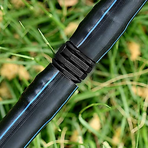 Maitys 8 Pieces 1/2 Inch (16mm) Garden Barbed Connector Plastic Drip Irrigation Hose Connector Soaker Hose Connectors Hose End Stop, Black (Joiner)