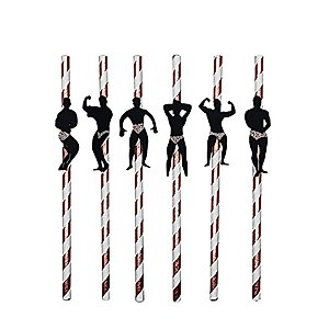 24pcs Bachelorette Party Straws Pens Straws Bachelor Party Decoration, Bachelorette Party Naughty Rose Paper Straws for Hens Girls Night Adults,Dancing Female Confetti Straws Ladies Bridal Shower