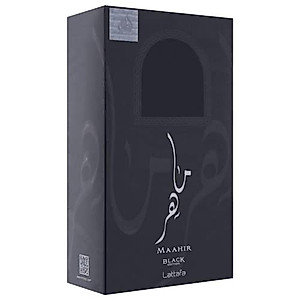 Lattafa Maahir Black Edition for Unisex Eau de Parfum Spray, 3.4 Ounce