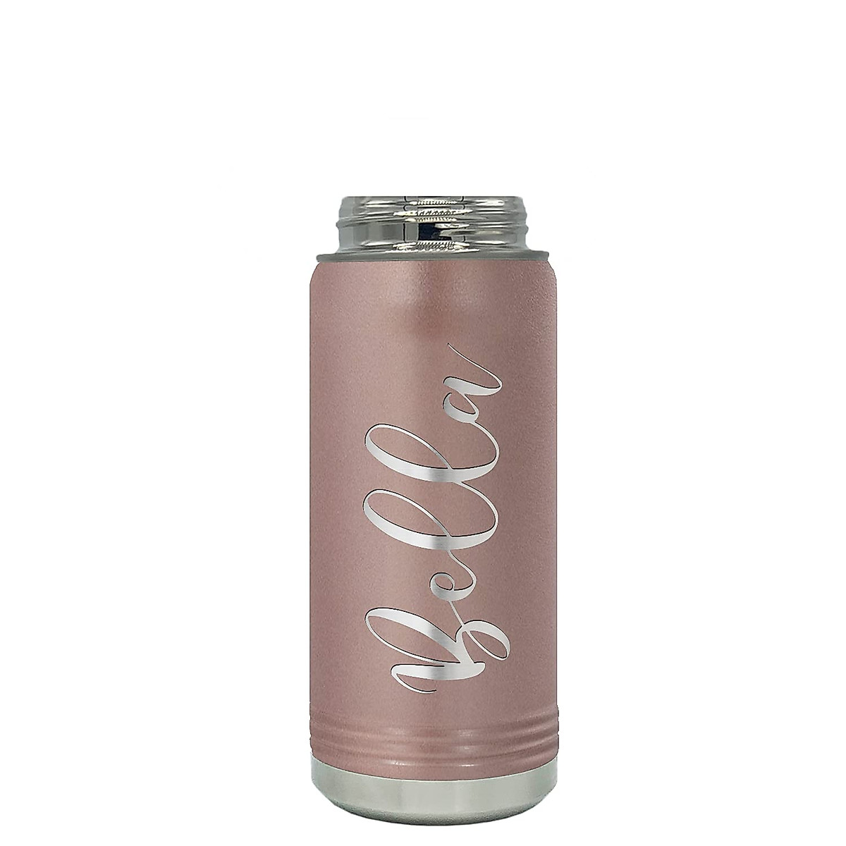 Personalized Bottle 20 oz with Straw Rose Gold Custom Laser Engraved Stainless Steel Vacuum Insulated Sport Bottle with Name