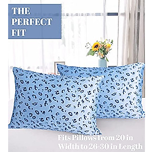 Satin Silk Pillowcase for Hair & Skin, Cooling Pillow case Wrinkle Free, Leopard Silky Satin Pillow Case Cover Queen Size Set of 2, Vegan Silk Satin Pillowcase with Envelope Closure 20x30 inches
