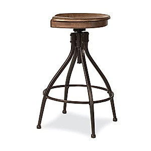 Hillsdale Worland Swivel Backless Stool, Adjustable Stool (One Stool), Brown