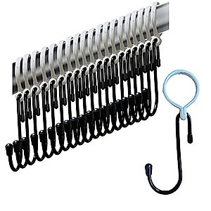 Crhexpva S Hooks for Hanging Plants Bathroom Hooks Towel Shower Hooks for Garment Racks Rod, Anti-Drop Metal S Hooks Clothing Racks Rod,20 Pack