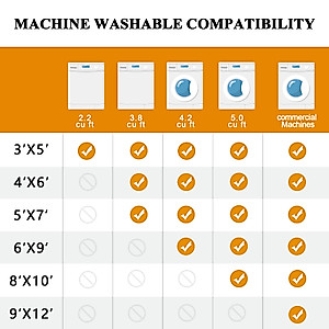 Mcadore 5x7 Area Rugs Washable Boho Rug, Non Slip Carpet for Living Room, Boho Vintage Design Rug, Foldable Soft Low-Pile Rug, Vintage Brown