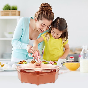 Kichvoe Fruit Tray with Lid Candy Dish with Lid Bandejas Para Comida Compartment Tray Appetizer Serving Tray Large Buffet Trays with Lids Rose Powder Plate Platter With Cover Fries Plastic