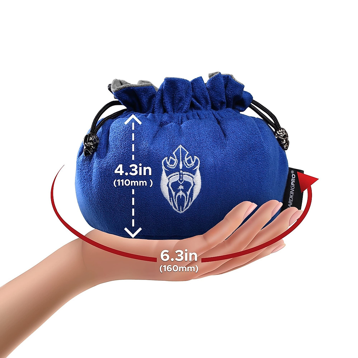 CardKingPro Immense Dice Bags with Pockets - Blue - Capacity 150+ Dice - Great for Dice Hoarders [Patented Design]