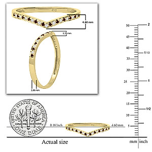 Dazzlingrock Collection Round Garnet & White Diamond Chevron Wedding Band for Women, 14K Yellow Gold, Size 9