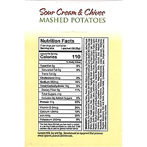ProteinWise Sour Cream and Chives Mashed Potatoes, High Protein, Fat Free, Cholesterol Free, Low Sugar, Weight Loss, Bariatric, Diabetic, Diet Healthy Snack, 7 Servings/Box