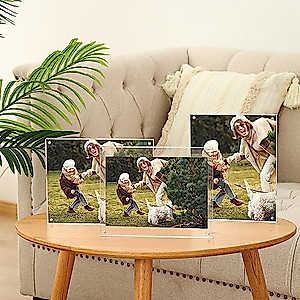 Fixwal Acrylic Frame, Clear Picture Frame 8x10, Set of 3, Magnetic Photo Frame, 10mm Clear Glass Frame, Wedding Table Numbers, Glass Table Top, Frameless Photo Frame