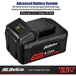 ACDelco ARI20138A1-3M P20 Series 20V Cordless Li-ion 3/8” 430 ft-lbs. Heavy Duty Brushless Impact Wrench Tool Kit with Carrying Case