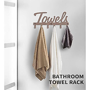 Livelab Towel Rack, Bathroom Towel Racks, 6 Hooks Bronze Towel Holder for Bathroom Wall Mounted Space Saving, Waterproof Rustproof Easy Install Towel Hanger to Hang Your Towels, Robes, Clothing