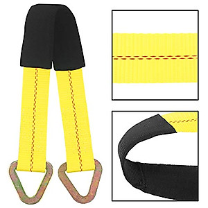 Robbor Axle Strap with D-Ring and Protective Sleeve 36 in. x 2 in Axle Tie Down Straps Offer 3333 Lb. Capacity (WLL) 10,000 Breaking Strength Heavy Duty Car Axle Tow Straps