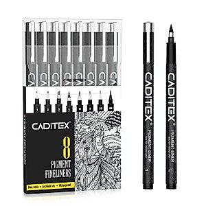 Calligraphy Pens, CADITEX 8 Size Calligraphy Pens Set for Beginners Drawing, Writing