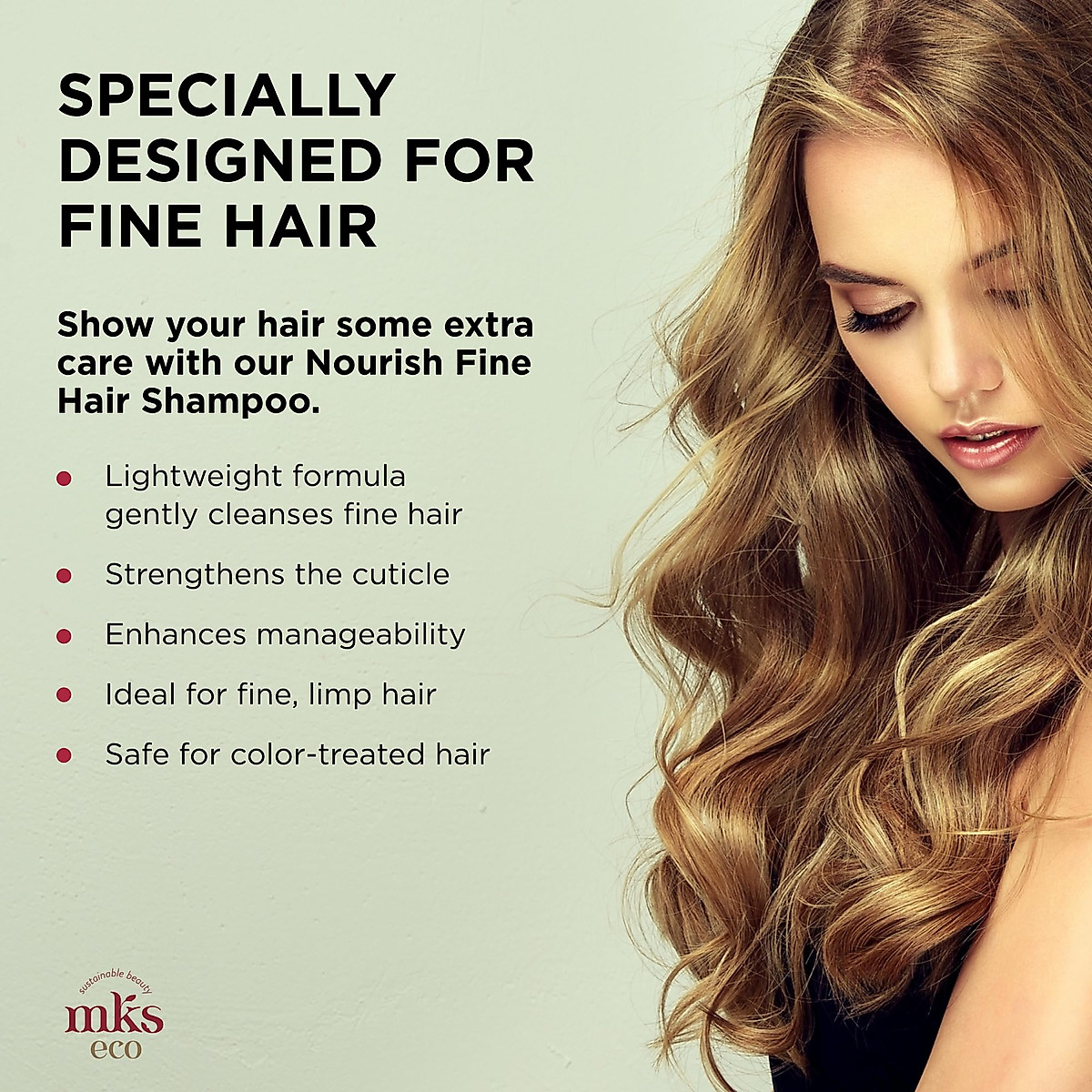 Earthly Body MKS eco Nourish Shampoo for Fine Hair, Light Breeze - 10 fl oz - Cleanses & Strengthens - Safe for Color Treated Hair - Moroccan Argan Oil, Hemp Seed Oil - Vegan, Cruelty Free