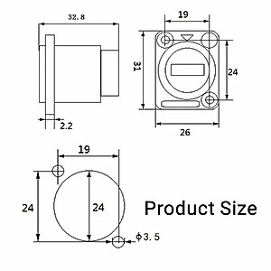PENGLIN 2Pack USB 2.0 Panel Mount Connector, D-Type Module USB Pass Through Coupler, Female to Female Bulkhead Extension Interface Adapter
