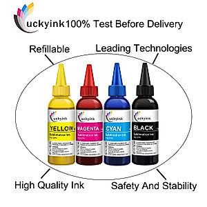 Luckyink Sublimation Ink Refill for Ecotank ET2720 ET2760 ET4700 WF7710 WF7720 WF7210 WF3640 WF3620 WF7110 C88 C88+ Printer Heat Press Transfer on Cloth, Pillow Case, Cap, Bag with sublimation printer