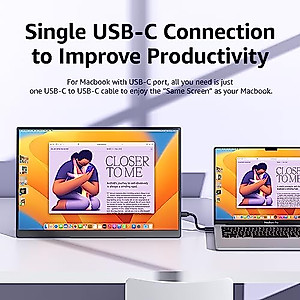 Upperizon Portable Monitor Bundle [15.6inch 4K & 16inch 2.5K] HDR IPS USB-C Travel Monitor Dual USB-C Mini HDMI Portable Display for MacBook Laptop PC Surface Xbox Switch PS5