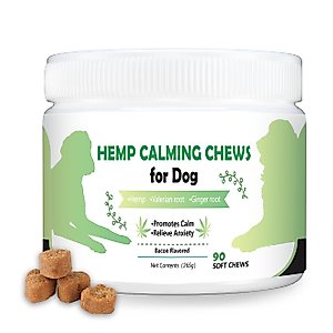 Tekola Dog Calming Chews Bacon Flavor Calming Chews for Dogs Anxiety Relief Aid with Separation, Barking, and Sleeping, Promote Relaxation, Reduce Stress Natural Ingredients