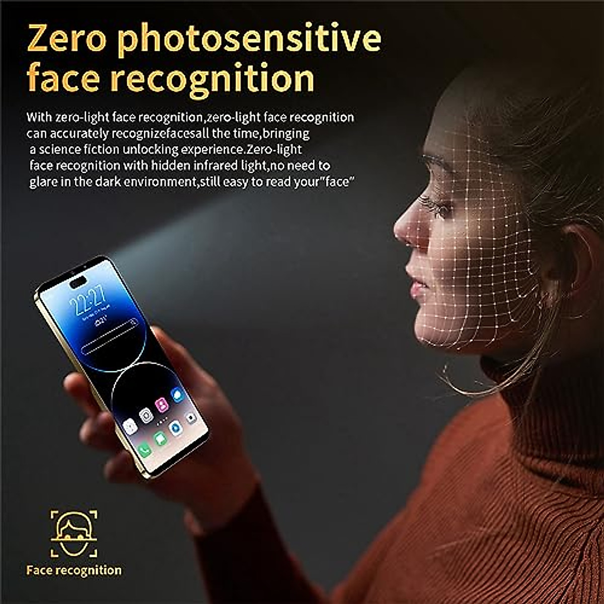 LANTRO JS Smart Phone, 6.1in, Ten Core, 2G/5G WiFi, 4GB/64GB, 8MP/16MP, 7000mAh, for Android 11.0, White, EU Plug,Compatible with 100-240V