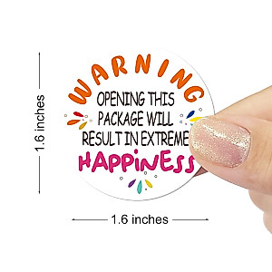 Warning Opening This Package Happiness Stickers,Thank You Stickers,Handmade Stickers,Small Shop Stickers,Envelopes Stickers for Small Business, Online Retailers,Handmade Goods,500 Labels Per Roll