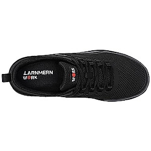 LARNMERN Steel Toe Shoes for Men Lightweight Safety Shoes Work Air Cushion Construction Zapatos Punta de Acero para Hombres(12,Deep Black)