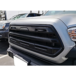 iJDMTOY Smoked Lens Amber LED Grille Lights Kit Compatible with 2012-up Toyota Tacoma, Center Set 2-Piece Marker Lamps w/Wiring & Hardware