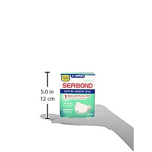 SEA-BOND Denture Adhesive Seals Uppers Fresh Mint, 30 Each (Pack of 3)